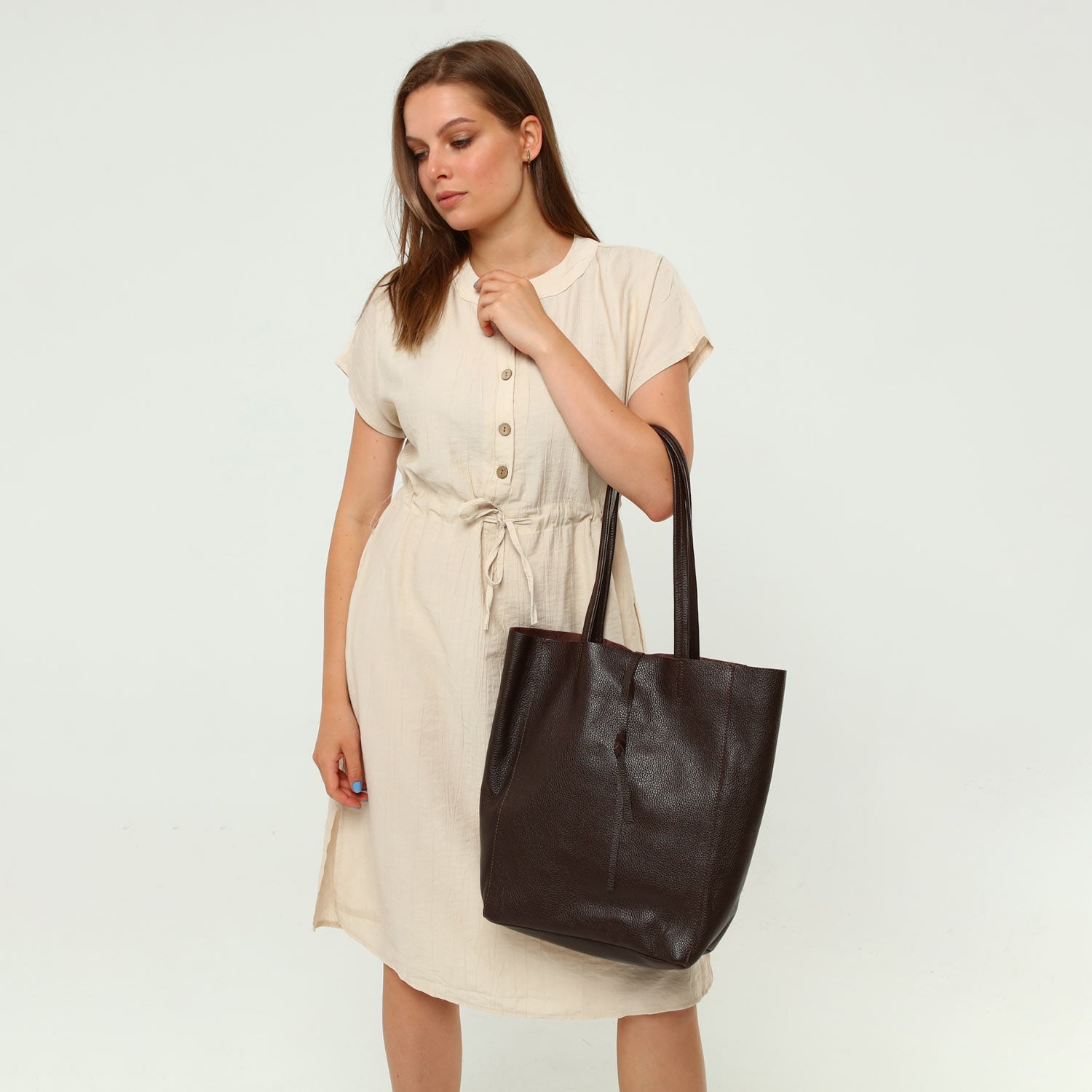 Mons Hakiki Deri Kadın Omuz Çantası | Getcho – GETCHO