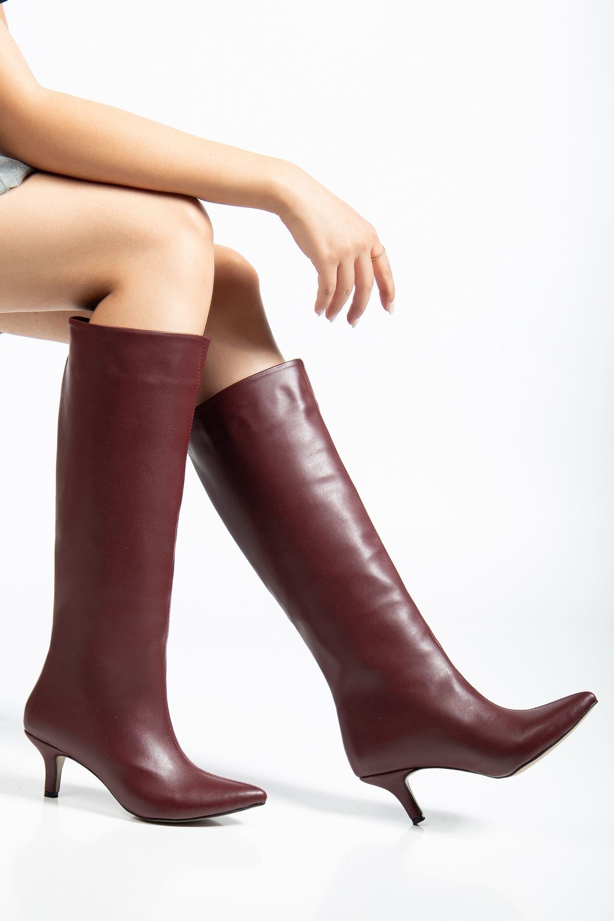 Jutten Bordo Kadın Çizme – GETCHO